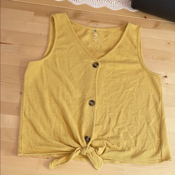 dip | Tops | Dip Mustard Buttondown Tiefront Tank Top | Poshmark